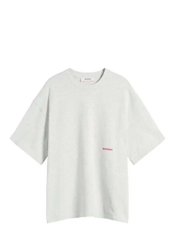ABOUT:BLANK Box Logo T-shirt - Grey Marl/red