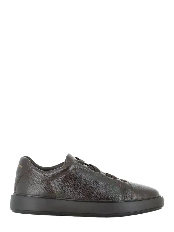 Officine Creative Textured Leather Lace-up Sneakers - Brown