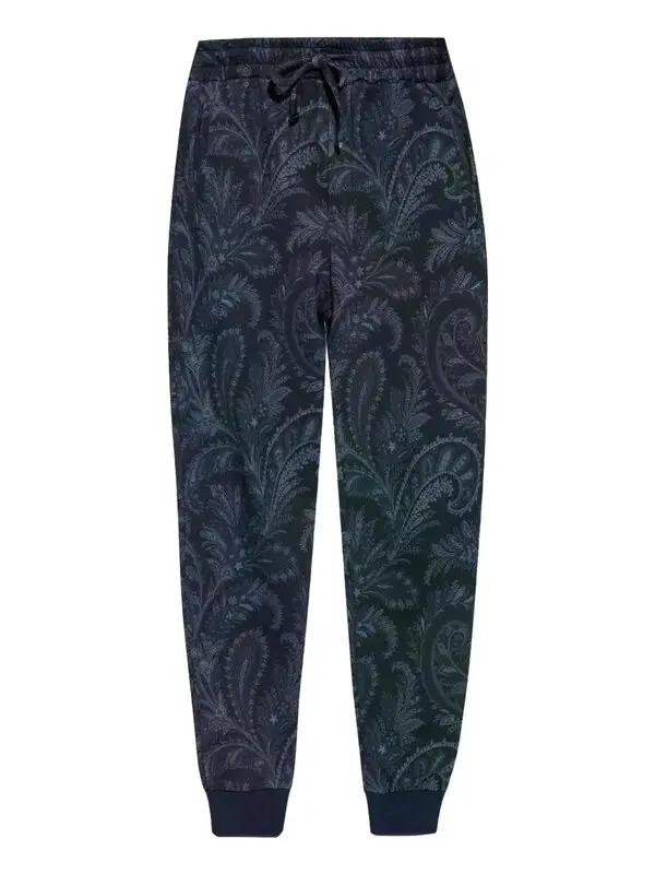 Etro Paisley-print Drawstring Sweatpants - Blue