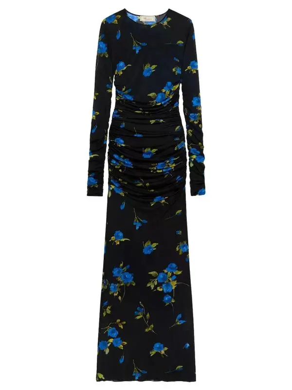 Blumarine Floral Maxi Dress - Black