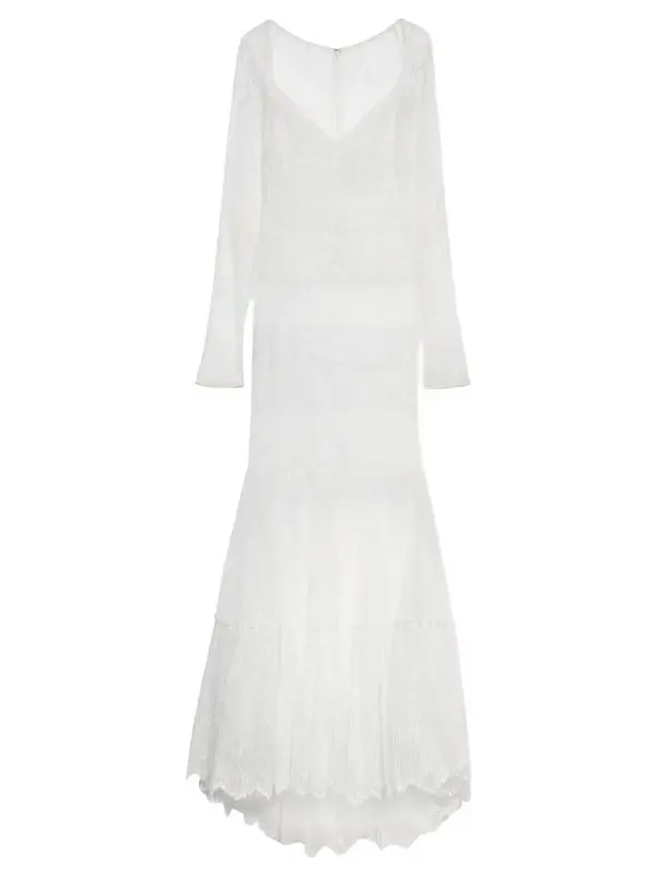 Blumarine Laced Long-sleeve Maxi Dress - White
