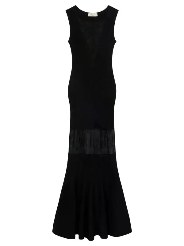 Blumarine Lace-panelled Sleeveless Gown - Black