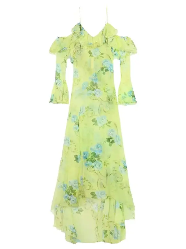 Blumarine Floral Maxi Dress - Green