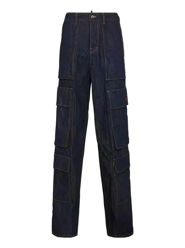 Dsquared2 Panelled Cargo Jeans - Blue