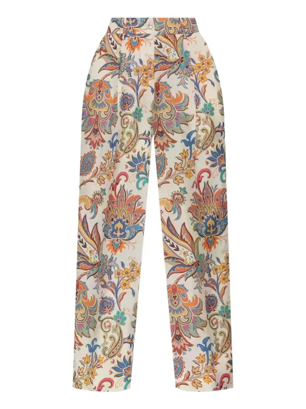 Etro Paisley Print Trousers - Neutrals