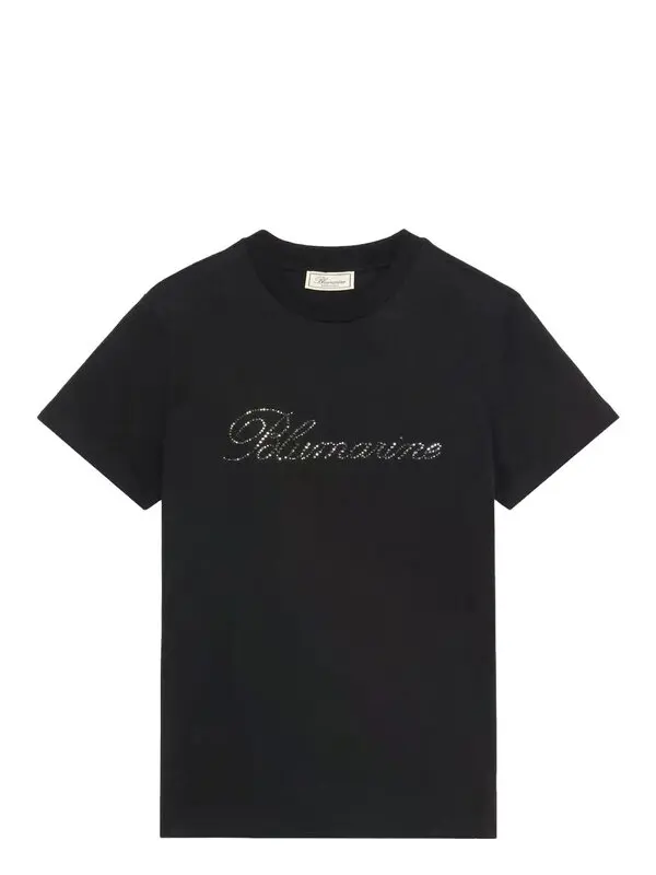 Blumarine Logo-embroidered T-shirt - Black