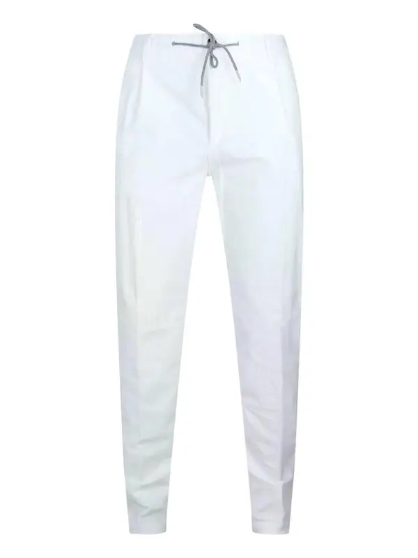Eleventy Pleated Drawstring Trousers - White
