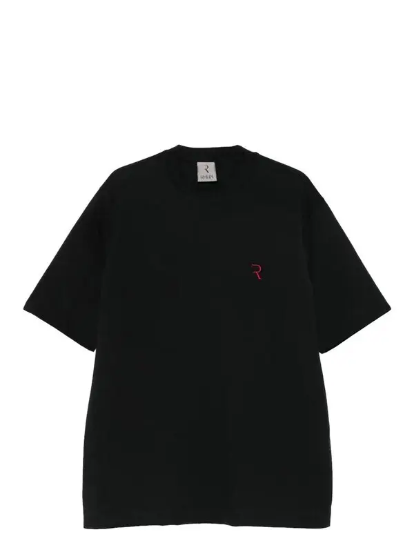 RHUN Embroidered Cotton T-shirt - Black