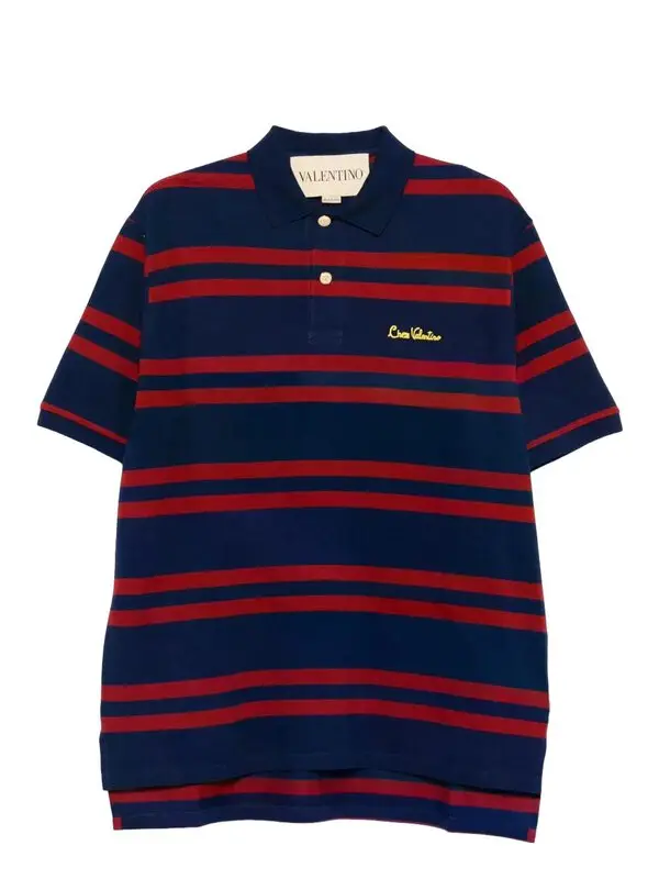 Valentino Garavani Striped Polo Shirt - Blue