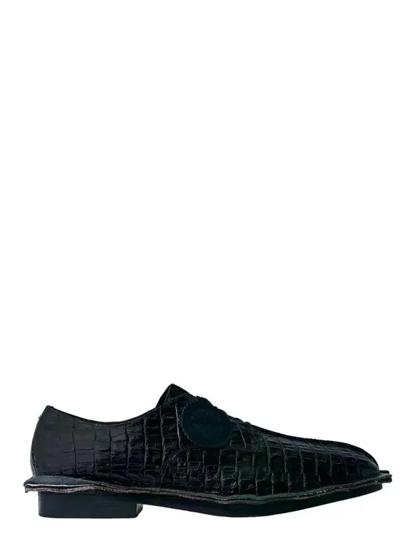 Martine Rose Crocodile Embossed Lace-up Shoes - Black