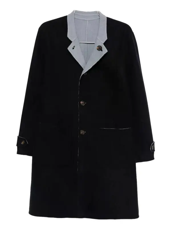 Eleventy Reversible Wool Coat - Blue