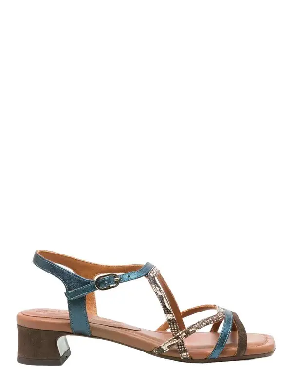 Chie Mihara 40mm Fedan Leather Snake-effect Sandals - Brown