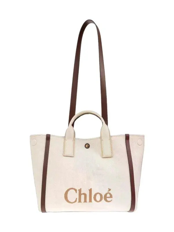 Chloé Logo-print Tote Bag - Neutrals