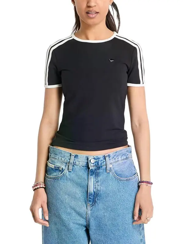 Adidas Logo-embroidered T-shirt - Black