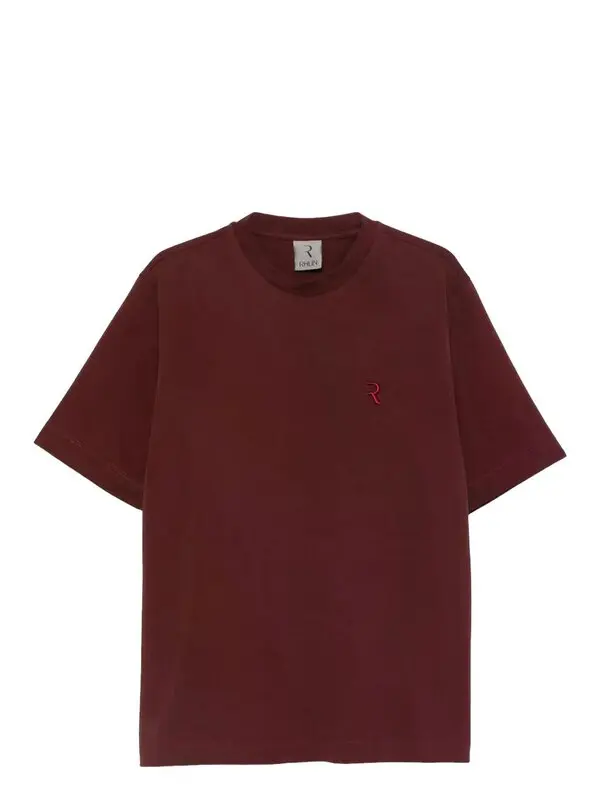 RHUN Logo-embroidered T-shirt - Bordeaux/bordeaux