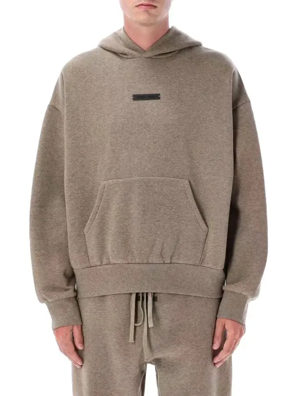 Fear Of God Logo-appliqué Fleece Hoodie - Brown