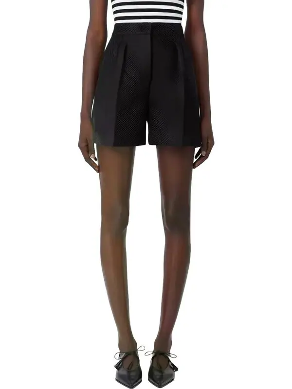 Max Mara Avena Pleated Shorts - Black