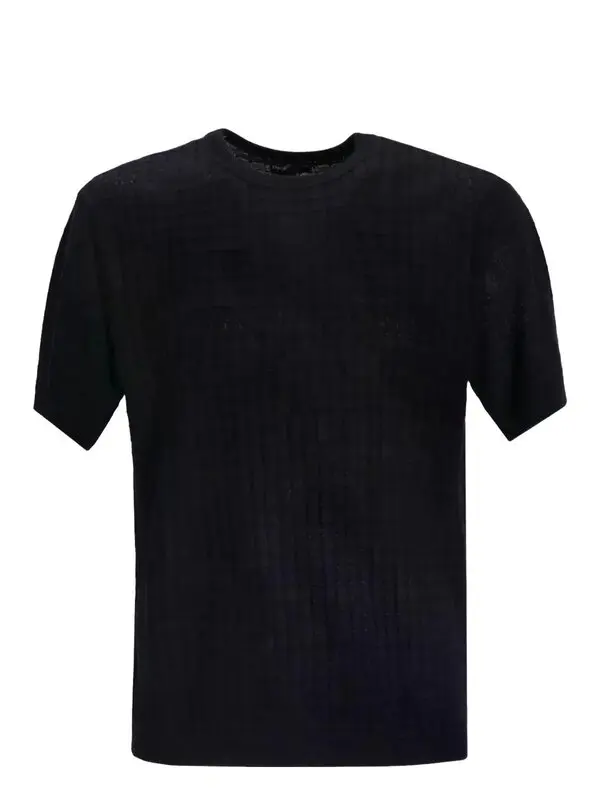 Emporio Armani Fine-knit Short-sleeve T-shirt - Black