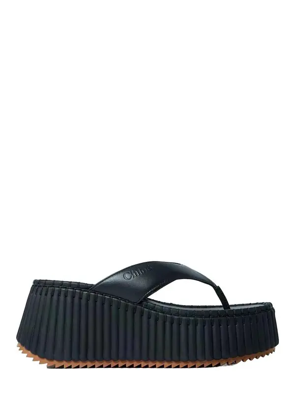 Chloé 80mm Platform Toe-post Sandals - Black