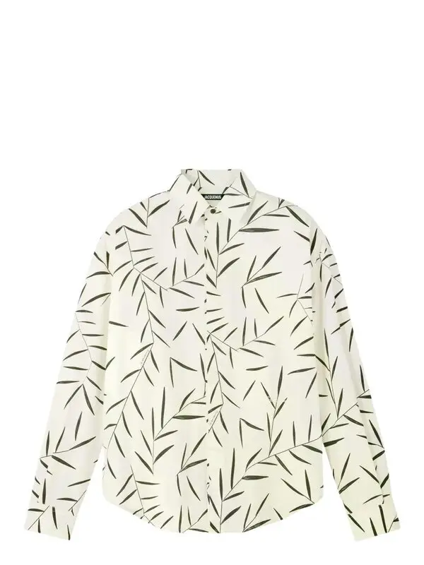 Jacquemus Le Simon Ml Leaf-print Button-up Shirt - Neutrals