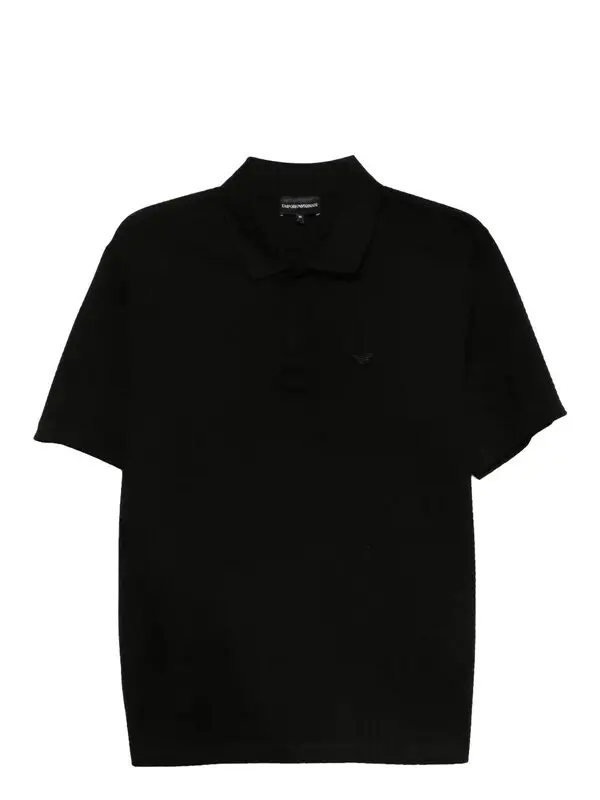 Emporio Armani Cotton Polo Shirt - Black