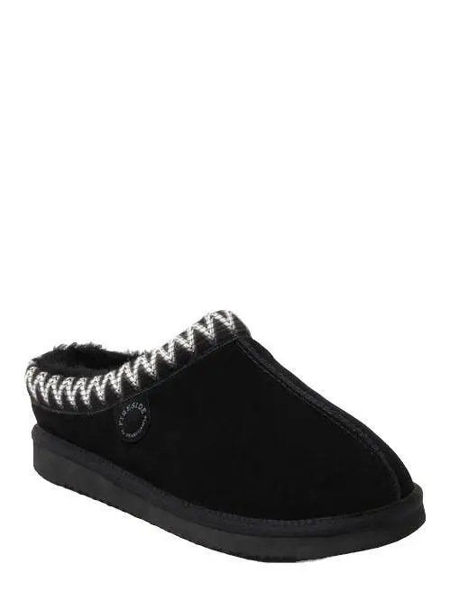 DEARFOAMS Fireside Grafton Shearling Clog Slipper - Black