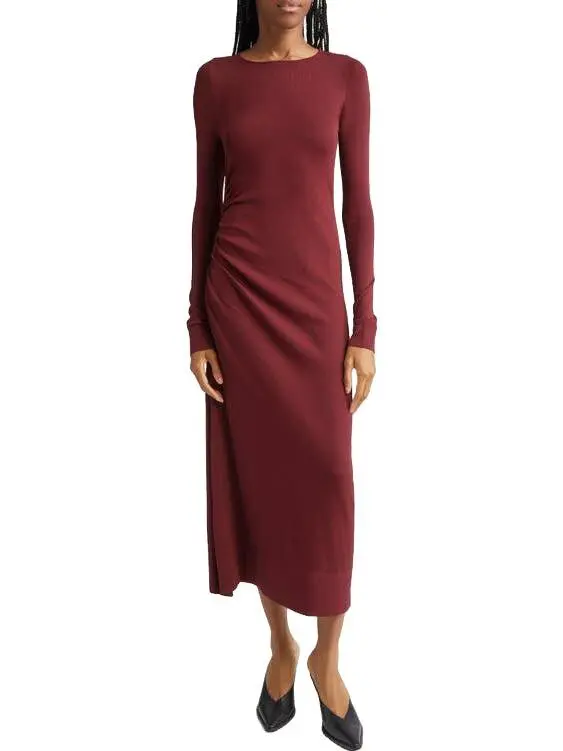 Altuzarra Robb Long Sleeve Knit Body-con Dress - Grenache