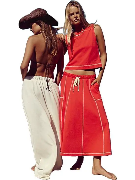 Free People Strada Skirt Set - High Risk Red