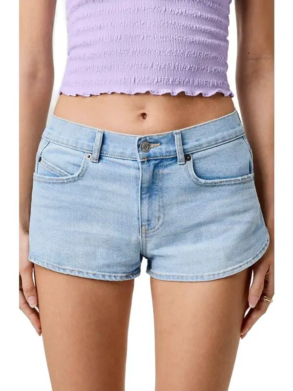 FLORENCE BY MILLS Low Rise Denim Shorts - Light Wash