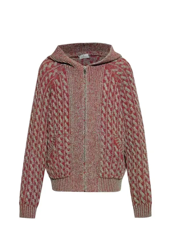Etro Cable-knit Zip-up Hoodie - Grey