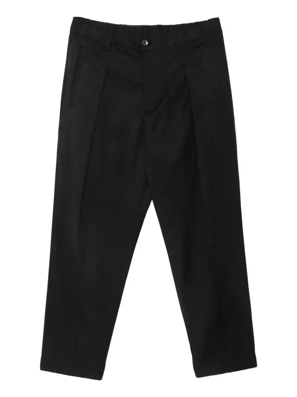 RHUN Pleat-detail Trousers - Black