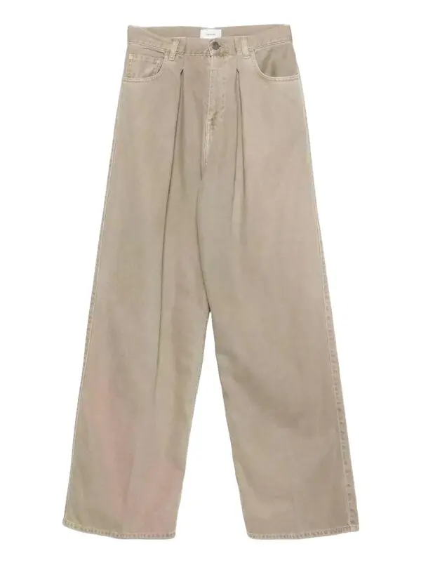 HAIKURE Pleated Wide-leg Jeans - Neutrals