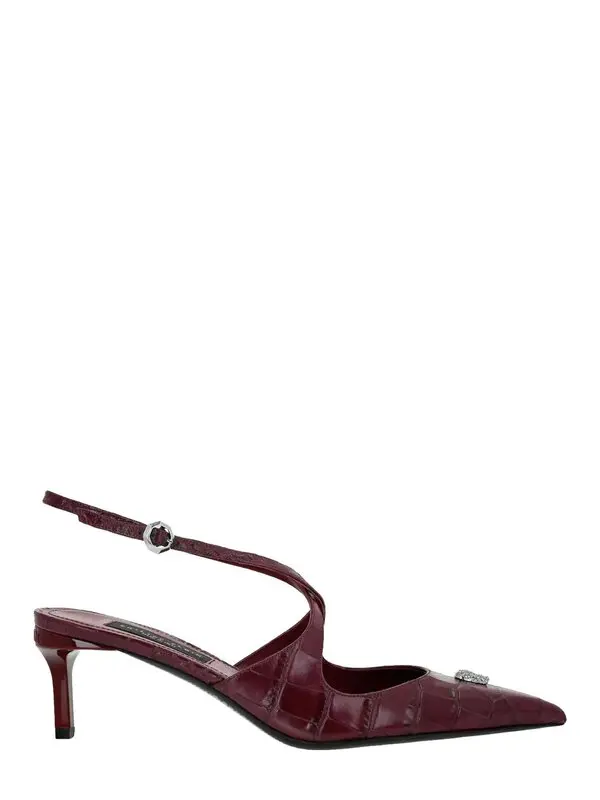 Philipp Plein 55mm Skull-embellished Pumps - Red