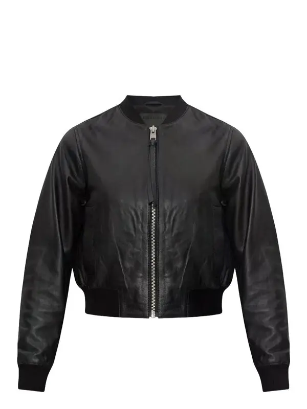 ALLSAINTS Zip-front Leather Bomber Jacket - Black
