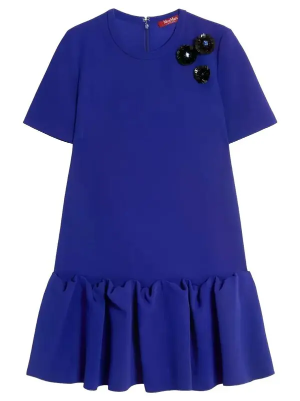 Max Mara Ruffled Short-sleeve Dress - Purple