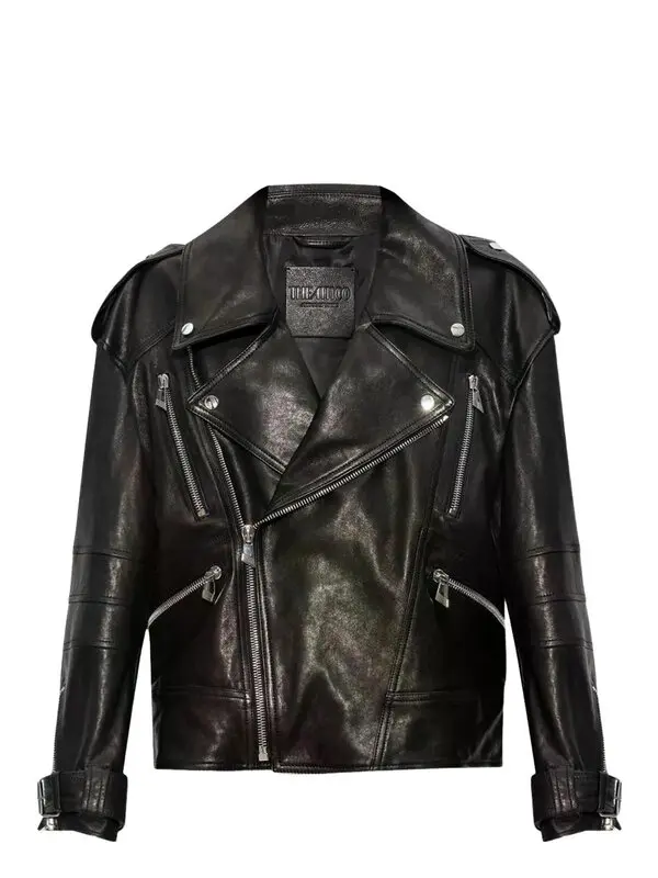 Attico Leather Biker Jacket - Black