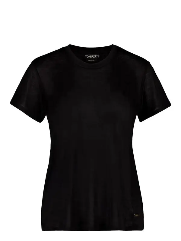 TOM FORD Rib-jersey Silk T-shirt - Black