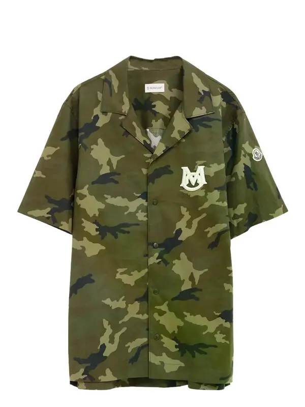 Moncler Logo-patch Camouflage Shirt - Green