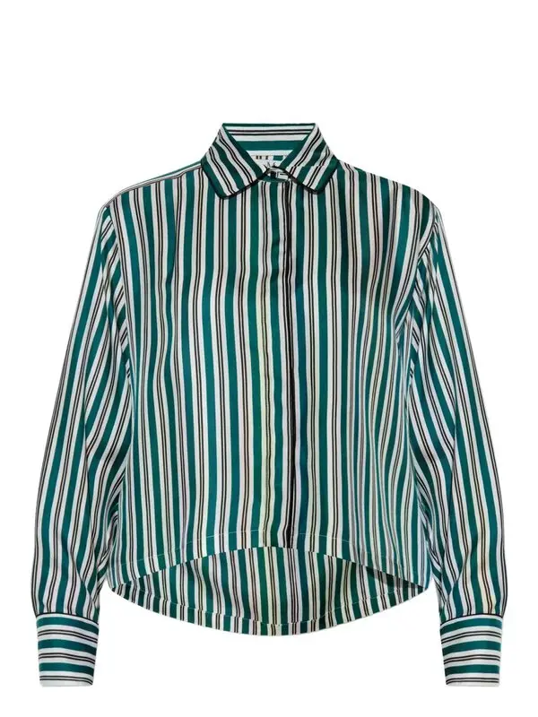Max Mara Striped Collar Shirt - Green