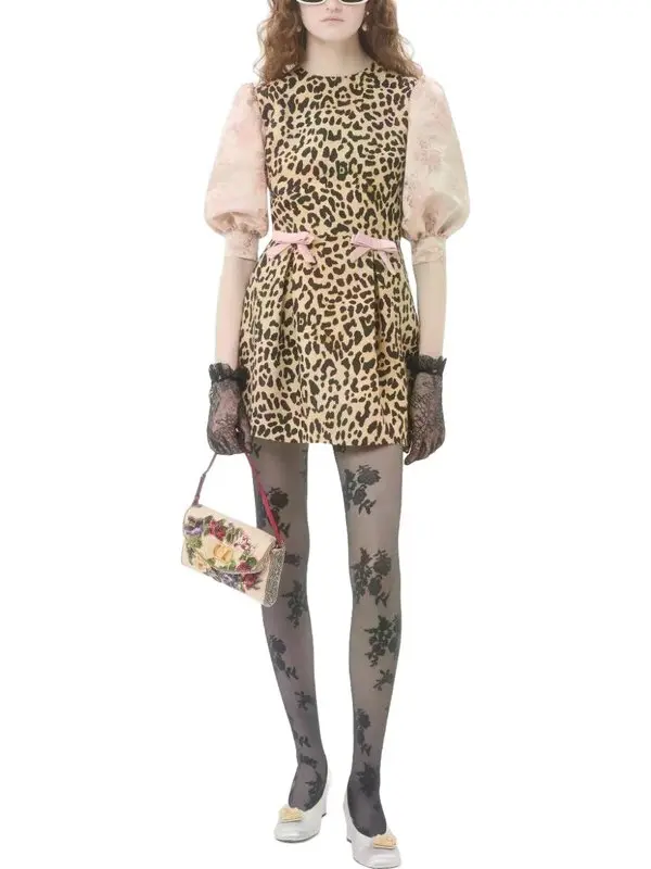 Valentino Garavani Leopard-print Mini Dress - Neutrals
