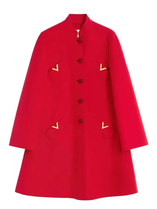 Valentino Garavani Vgold Button-up Coat - Red