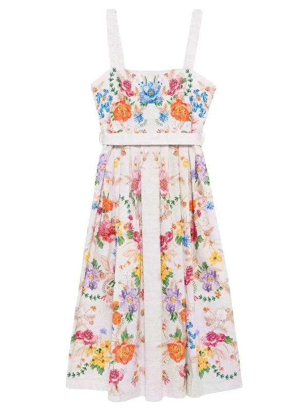 MARY KATRANTZOU Floral-print Dress - Neutrals