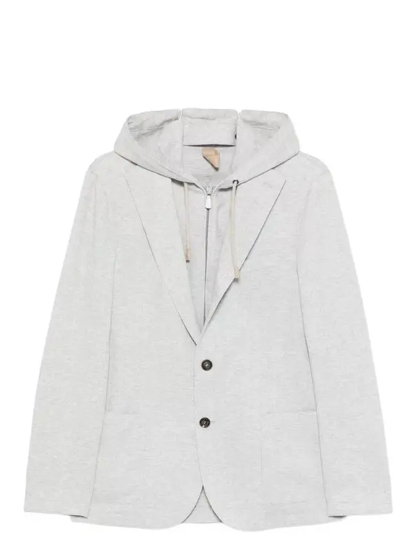 Eleventy Hooded Single-breasted Blazer - Grey