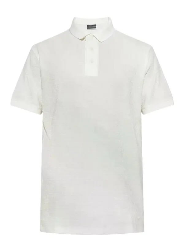 Emporio Armani Textured Polo Shirt - White