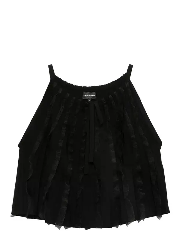 Emporio Armani Ruffled Cropped Top - Black