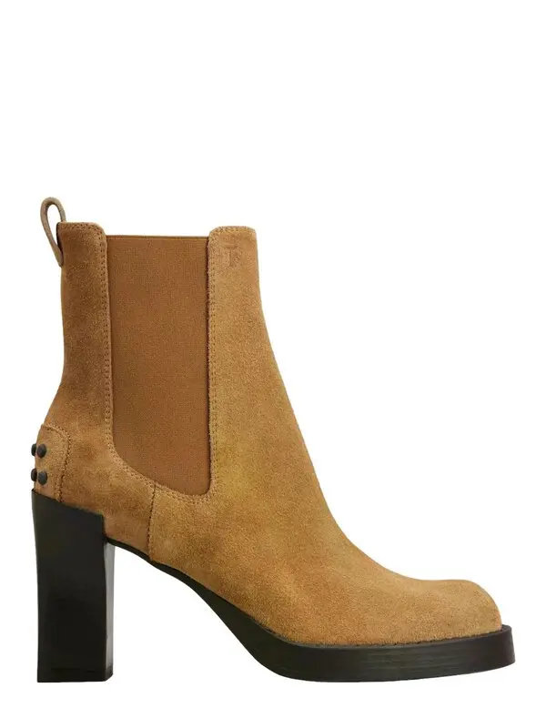 TOD'S 80mm Suede Chelsea Boots - Brown