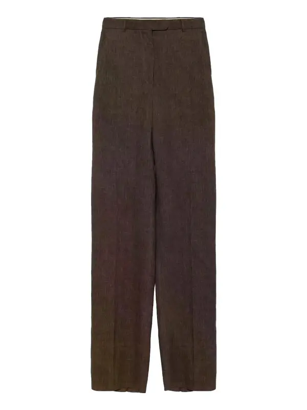 Max Mara Linen High-waisted Trousers - Brown