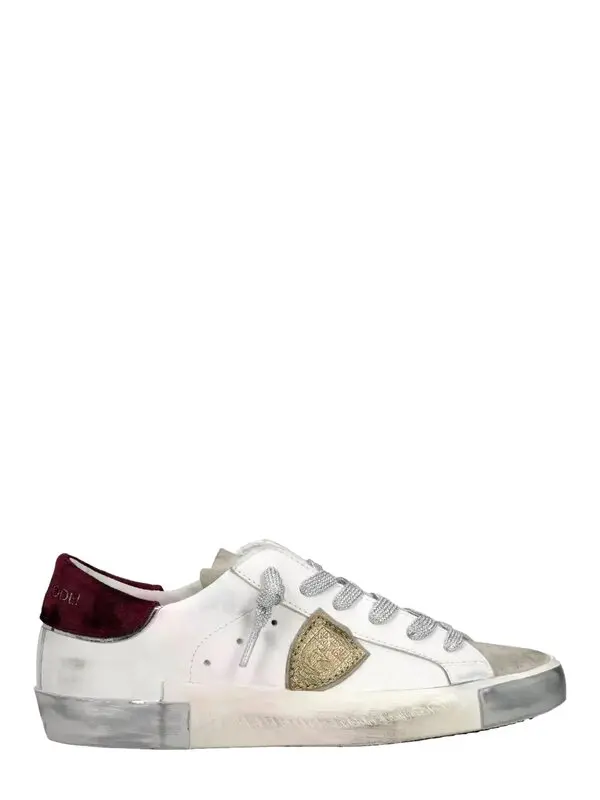Philippe Model Distressed Leather Low-top Sneakers - White