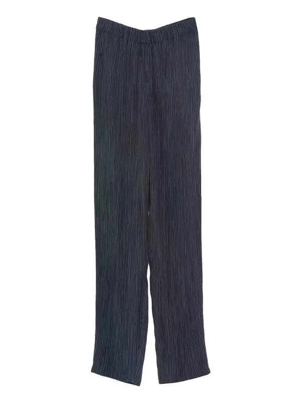 Emporio Armani Plissé-effect Trousers - Blue