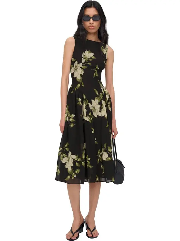 REFORMATION Anelis Midi Dress - Black